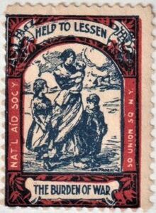 Stamp: Help to Lessen the Burden of War. National Aid Society (United ...