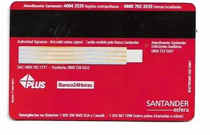 Bank Card: Santander (Banco Santander, Brazil) Col:BR-VE-0030.02