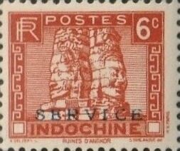 Stamp: Bayon Temple, Angkor overprint (French Indochina(Local Motifs ...