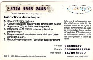 Telefonkarte: Mango - Le Jus 1000 FCFA (Pink) (Mobile Burkina Faso ...