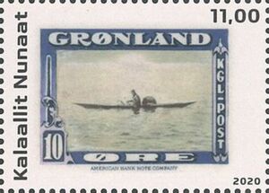 邮票: 10 Øre Stamp of 1945 (格陵兰(75th Anniversary of the American Stamp ...