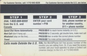 Phonecard: Personal Card - Worldphone (MCI (MCI), United States of ...