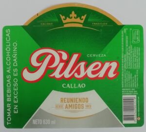 Etiqueta de bebida: Pilsen Callao (Unión de Cervecerías Peruanas Backus ...