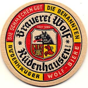 Beer Coaster: Brauerei Wolf (Gasthof Brauerei Wolf, Germany, Federal ...