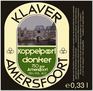 Drink Label: Klaver Koppelpoort Donker (Het Klaverblad Amersfoort V.O.F ...
