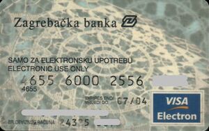 Kartu Transaksi: Zaba-Visa (Zagrebacka Banka, KroasiaCol:HR-VE-0005.01