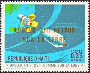 Stamp: Apollo 12 - Overprinted Apollo 13 (Haiti(Apollo 13 - Successful ...