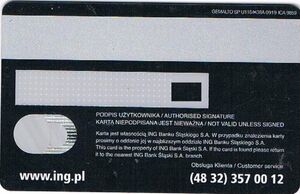 Bank Card: Commercial (ING Bank Śląski SA, PolandCol:PL-MC-0212.05