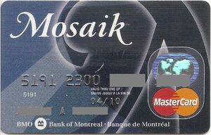 Bank Card: Mosaik Bank Of Montreal (Bank of Montreal, Canada) Col:CA-MC ...