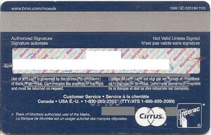 Bank Card: Mosaik Bank Of Montreal (Bank of Montreal, Canada) Col:CA-MC ...