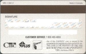 Bank Card: CIBC Dividend Platinum (Cibc, Canada) Col:CA-VI-0066