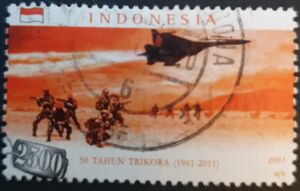 Stamp: Shukoi fighter plane (Indonesia(50th Anniv. Of Operation Trikora ...