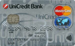 Bank Card: UniCredit bank Gray (UniCredit Bank, RussiaCol:RU-MC-0769.04