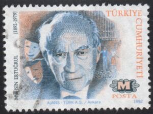 Stamp: Muhsin Ertugrul (Türkiye (Turkey)(Postal Stamps, 1992, Famous ...