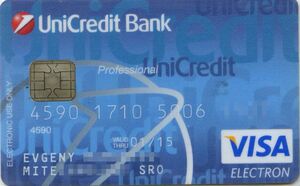 Bank Card: UniCreditCard Blue Text (UniCredit Bank, RussiaCol:RU-VE-0796