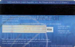 Bank Card: UniCreditCard Blue Text (UniCredit Bank, RussiaCol:RU-VE-0796