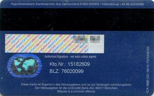 Bank Card: UniCreditCard Blue (UniCredit Bank, Germany, Federal ...