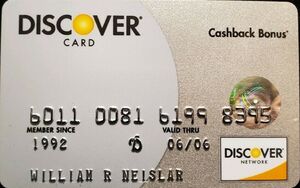 Bank Card: Discover Card Network (Discover, United States of AmericaCol ...