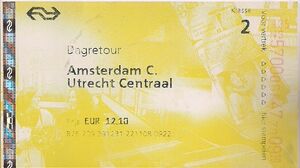 Transport Ticket: Daily Return, Amsterdam C. - Utrecht Centraal (NS - Nederlandse Spoorwegen ...