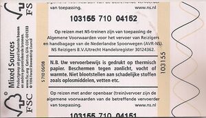 Transport Ticket: Daily Return, Amsterdam C. - Utrecht Centraal (NS - Nederlandse Spoorwegen ...