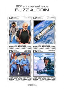 切手: 90th Anniversary of the Birth of Buzz Aldrin (中央アフリカ共和国(Buzz Aldrin ...