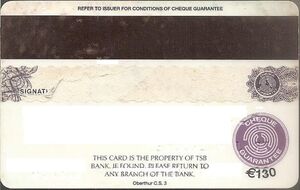 Bank Card: TSB Cashcard (TSB Bank, IrelandCol:IE-GM-0016.04