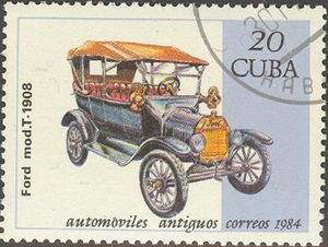 Stamp: Ford T, 1908 (Cuba(Cars) Mi:CU 2905,Sn:CU 2751,Yt:CU 2589,Sg:CU ...