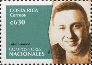 Stamp: Fidel Gamboa (Costa Rica(Costa Rican Composers) Mi:CR 1855,Yt:CR ...