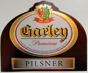 Štítok z nápoja: Garley Pilsner (Garley Spezialitäter Brauerei ...
