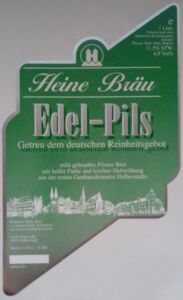 Drink Label: Heine Bräu Edel-Pils (Brauhaus Heine Bräu, Germany ...