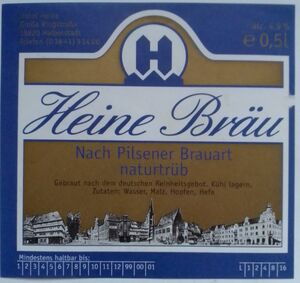 Drink Label: Heine Bräu Pilsner (Brauhaus Heine Bräu, Germany, Federal ...