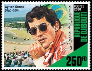 Stamp: Ayrton Senna 1960-1994 (Djibouti) (Ayrton Senna, 60th Birth ...