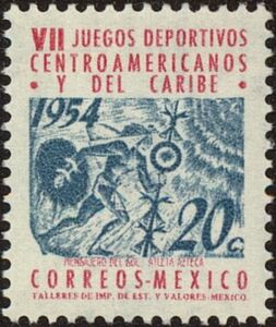 Stamp: Courier of the Aztecs (Mexico(7th Middleamerican Sportgames) Mi ...