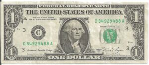紙幣: 1 Dollar (アメリカ合衆国(1981 Federal Reserve Notes - Small Size 1981 ...