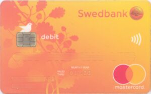 Bank Card: Swedbank Mastercard Debit (Swedbank, SwedenCol:SE-MC-0018