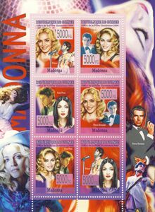 Stamp: Madonna (Guinea(Madonna (2008)) Mi:GN 5647-4652KB