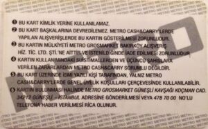 Functional Card: Metro Grossmarket (Shops - Supermarkets, Türkiye ...