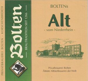 Drink Label: Boltens Alt (Privatbrauerei Bolten, Germany, Federal ...