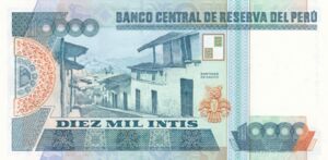 Billete de Banco: 10,000 Intis (Perú(1985-91 Issue) Wor:P-141