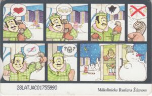 Phonecard: Comic "snowman" - Serial Number 28LAT (Lattelekom, Latvia ...