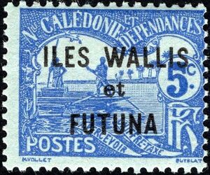 Stamp: Landscape overprinted (Wallis and Futuna(Postage Due) Mi:WF P1 ...