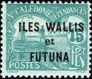 Stamp: Landscape overprinted (Wallis and Futuna(Postage Due) Mi:WF P3 ...