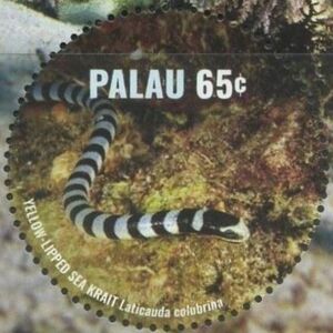 Stamp: Laticauda colubrina (Palau(Snakes) Mi:PW 3738,Yt:PW 3152 📮
