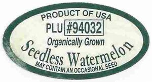 Fruit Sticker: Seedless Watermelon plu #94032 (United States of ...