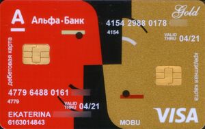 Bank Card: Face to face. Debit and Credit Card (Alfa-bank, RussiaCol:RU ...