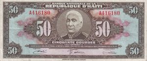 Banknote: 50 Gourdes (Haiti(Convention du 12 Avril 1919 - Tenth Issue ...