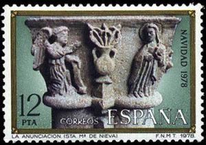 Stamp: "The Annunciation" (Spain(Christmas 1978: Capitals from Santa ...