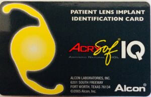 Functional Card: Acrysof Iq - Patient Lens Implant Id Card (Hospitals ...