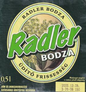 Drink Label: Radler Bodza (Pécsi Sörfözde, HungaryCol:HU-BEER-002089