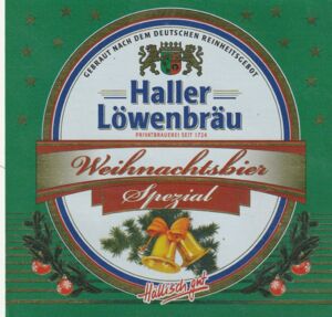 Drink Label: Haller Löwenbräu Weihnachtsbier (Löwenbrauerei Hall Fr ...